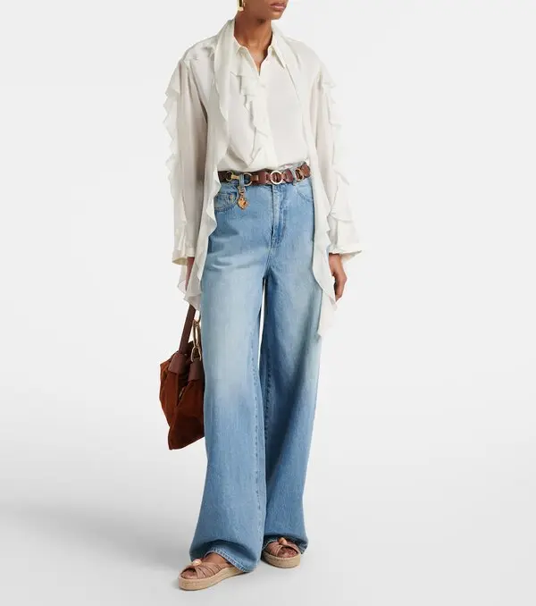 Zimmermann Gleam Leather Espadrille Sandals