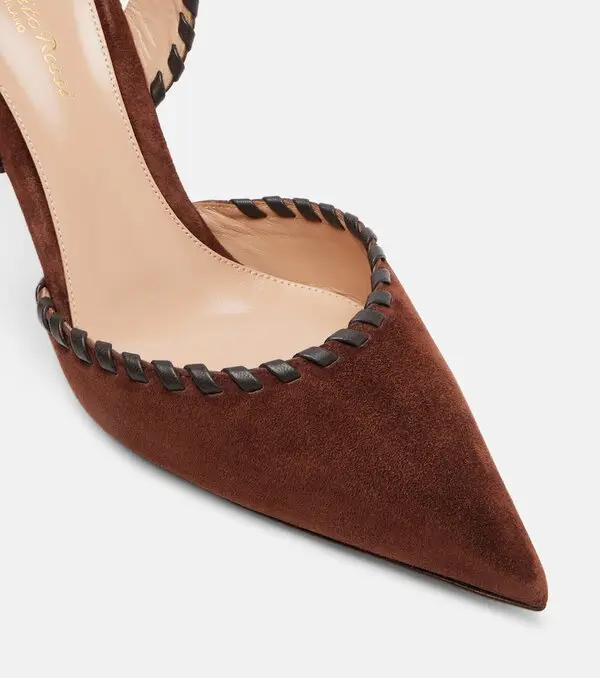 GIANVITO ROSSI Suede Slingback Pumps - Brown
