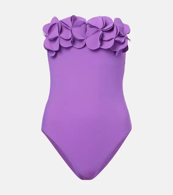 KARLA COLLETTO Tess Floral-appliqué Swimsuit - Purple
