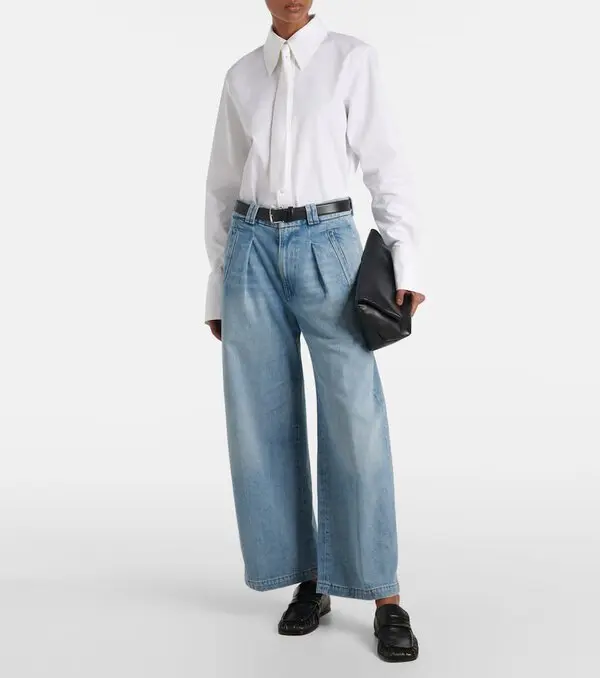 Citizens Of Humanity Cara Twill Cropped Wide-leg Pants
