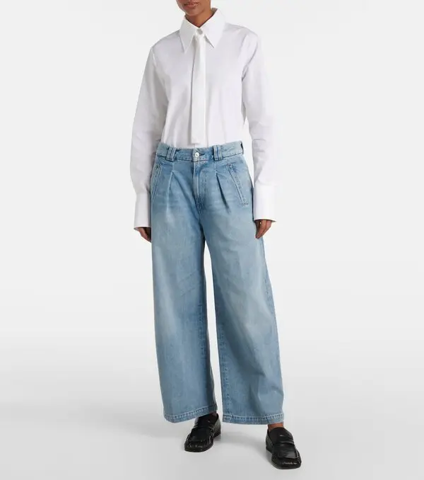 Citizens Of Humanity Cara Twill Cropped Wide-leg Pants
