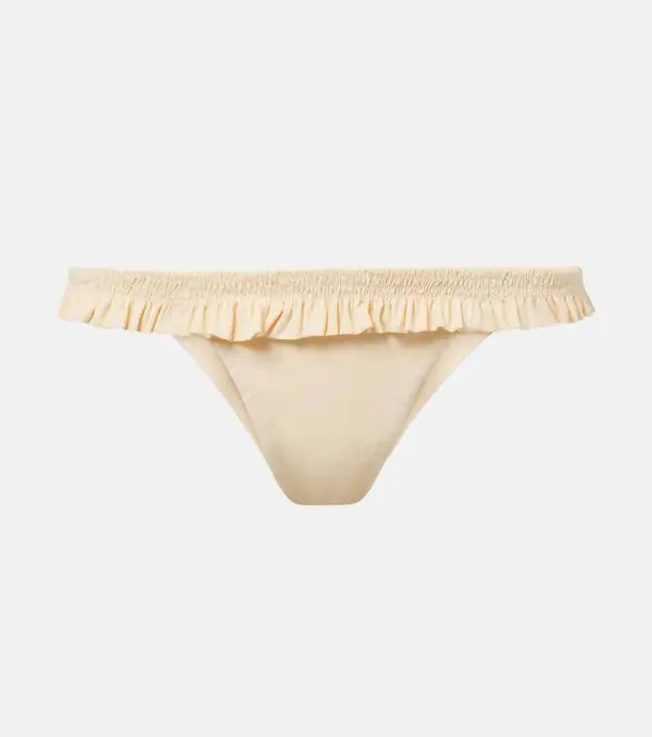 Faithfull The Brand Esterel Ruffled Bikini Bottom - Yellow