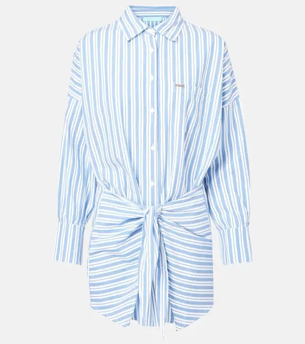 Melissa Odabash Sara Striped Shirt Dress - Blue