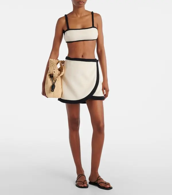 ADRIANA DEGREAS Cotton-blend Terry Bikini Top