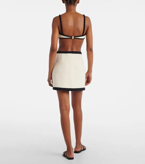 ADRIANA DEGREAS Cotton-blend Terry Bikini Top