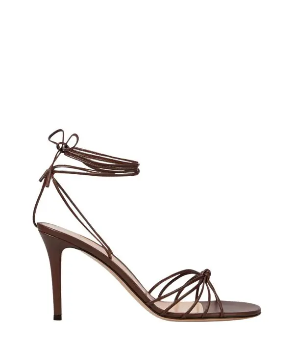 GIANVITO ROSSI Gwyneth Leather Lace-up Sandals - Brown