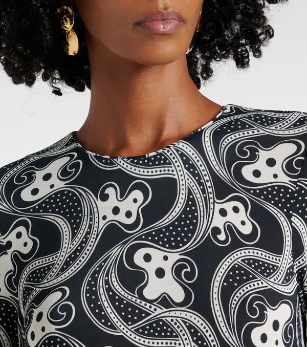 La DoubleJ Maxi Dress With Paisley Print And Hook-fastening Back - Black