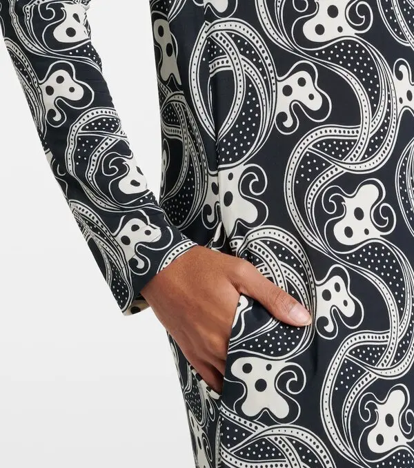 La DoubleJ Maxi Dress With Paisley Print And Hook-fastening Back - Black