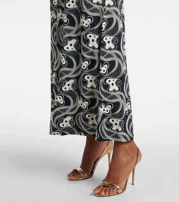La DoubleJ Maxi Dress With Paisley Print And Hook-fastening Back - Black