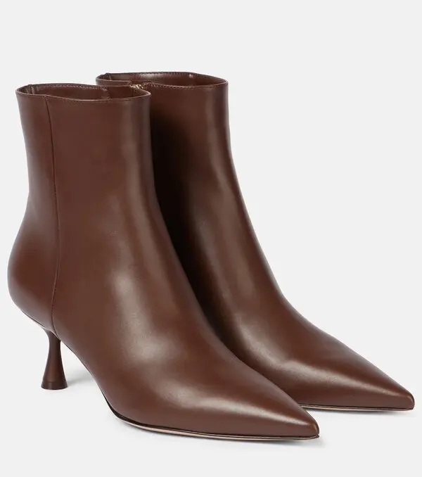 GIANVITO ROSSI Murray 55 Leather Ankle Boots - Brown