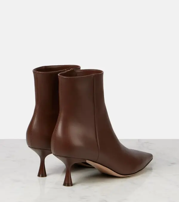 GIANVITO ROSSI Murray 55 Leather Ankle Boots - Brown