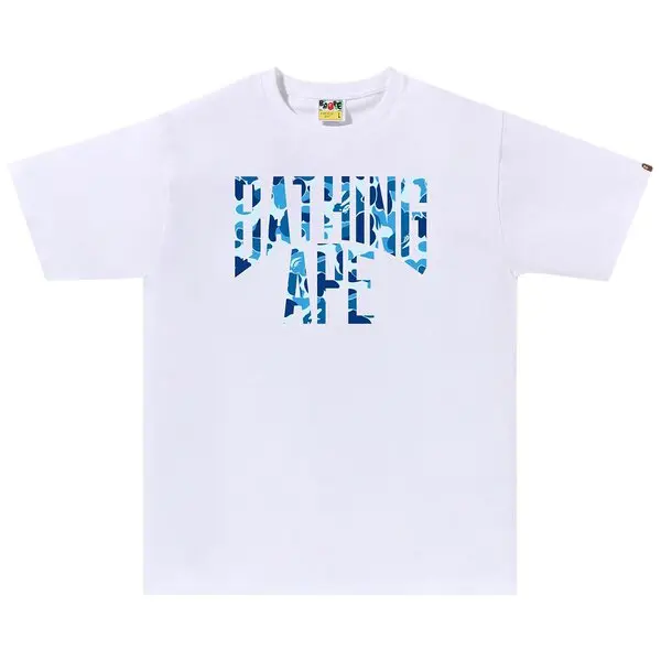 A BATHING APE Abc Camo Nyc Logo Tee /blue - White