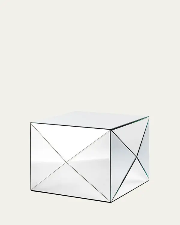 REFLECTIONS COPENHAGEN Envelope Mirror Table, Small - Silver
