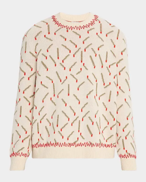 Bottega Veneta Jacquard Matchstick Motif Sweater - Whtmulti