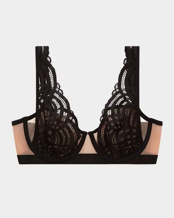 THIRDLOVE Deco Lace Unlined Bra - Black
