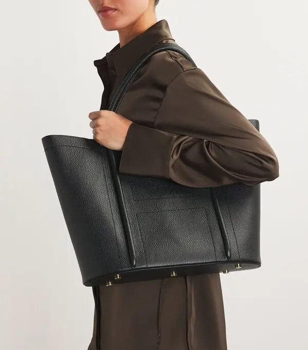 Harrods Large Pebbled Leather Tote Bag