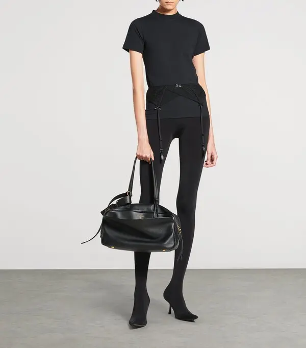 Balenciaga Medium Leather Carrie Bowling Top-handle Bag