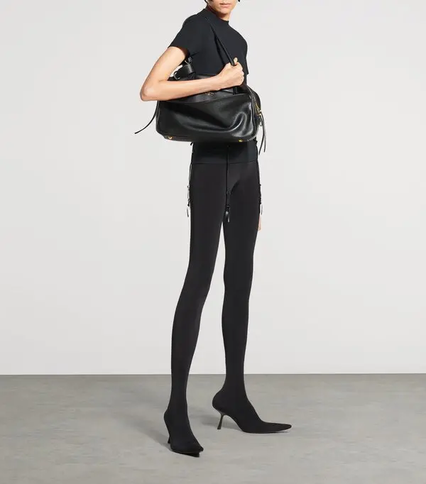 Balenciaga Medium Leather Carrie Bowling Top-handle Bag