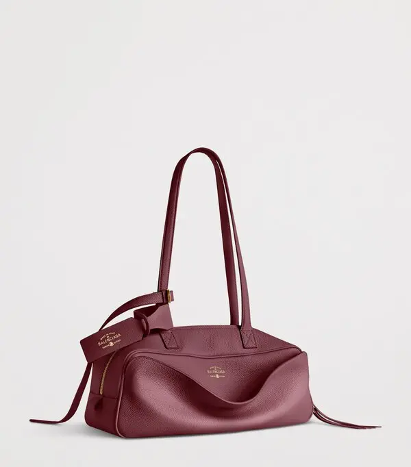 Balenciaga Small Leather Carrie Bowling Top-handle Bag - Red
