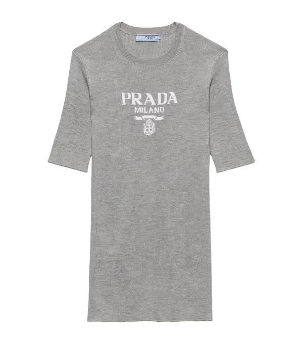 Prada Silk Logo Longline T-shirt