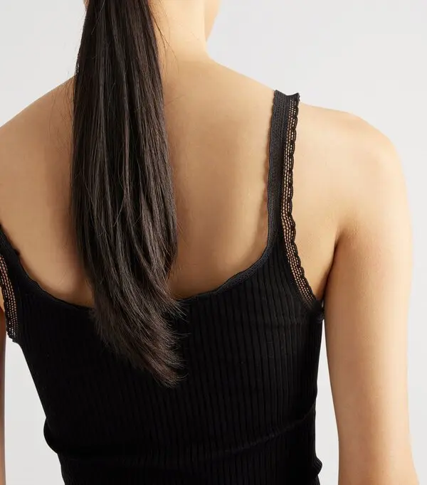 Prada Cotton Ribbed Tank Top - Black
