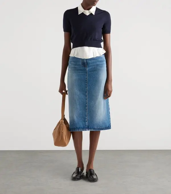 Prada Denim Midi Skirt