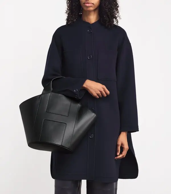 Harrods Leather H Tote Bag