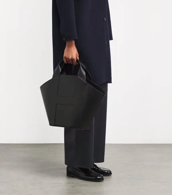 Harrods Leather H Tote Bag