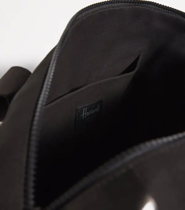 Harrods Cotton Barrel Bag With Logo - Black