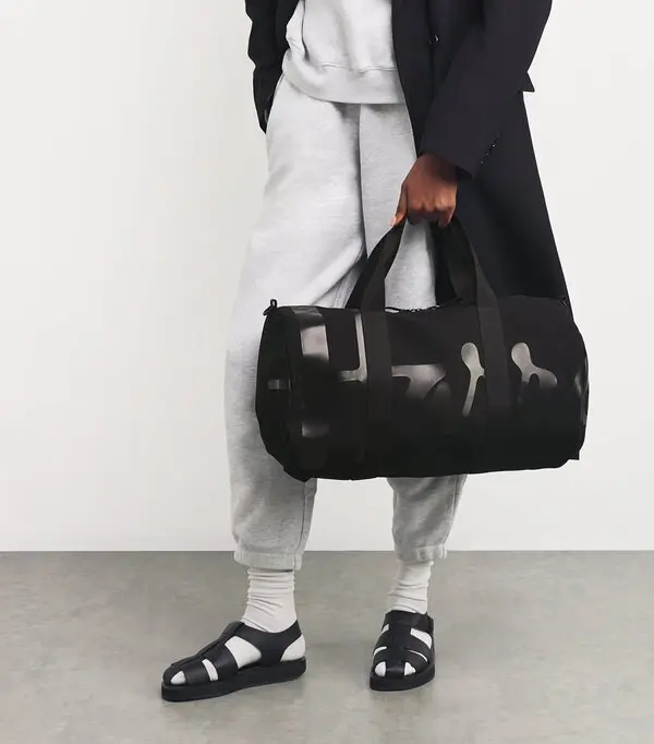 Harrods Cotton Barrel Bag With Logo - Black