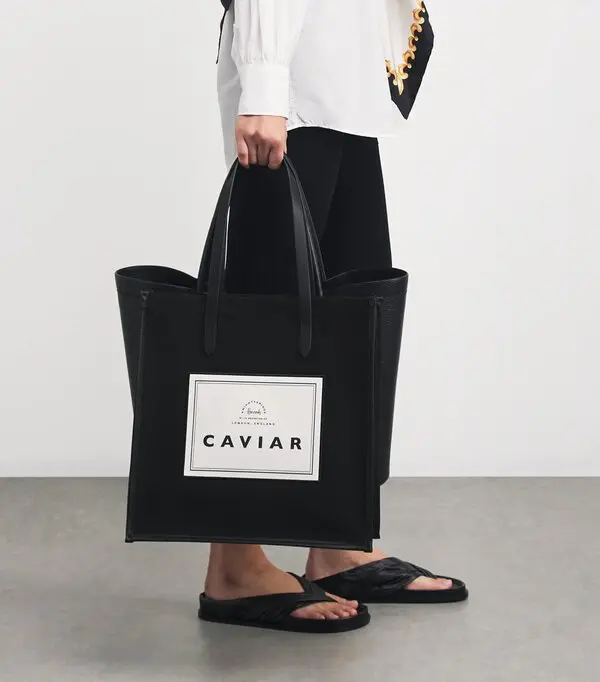 Harrods Cotton Caviar Condiments Shopper Bag