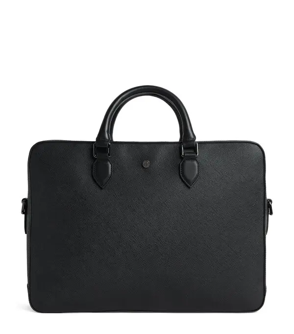 Harrods Saffiano Leather Briefcase - Black