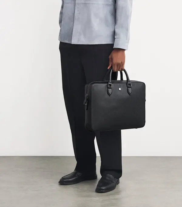 Harrods Saffiano Leather Briefcase