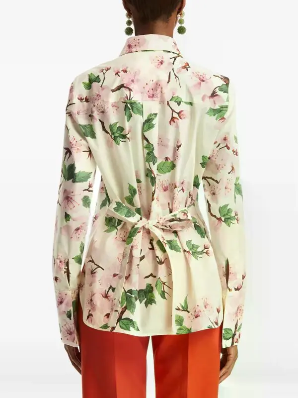 Oscar De La Renta Printed Poplin Shirt - White