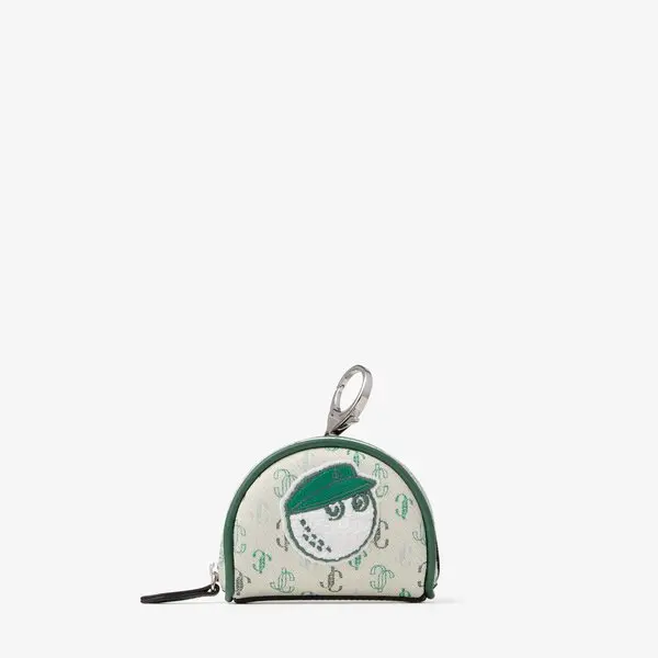 JIMMY CHOO Malbon 2.0 Pouch Charm - Latte/malbon Green/malbon Pink/silver