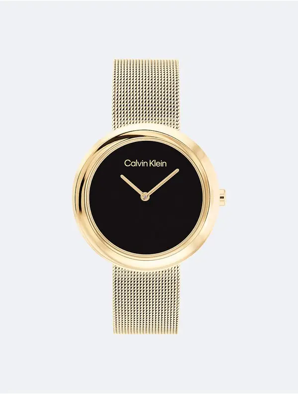 Calvin Klein Minimalist Twisted Bezel Watch - Black