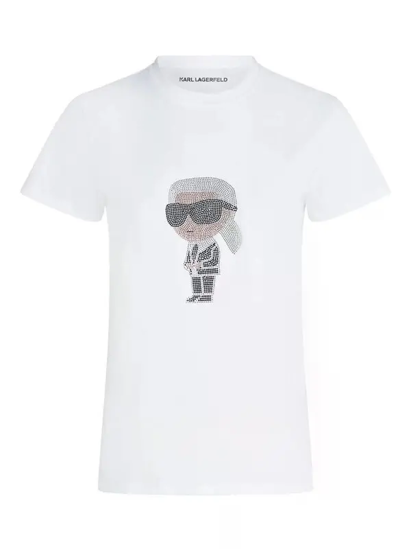 Karl Lagerfeld Ikon Rhinestone T-shirt - White