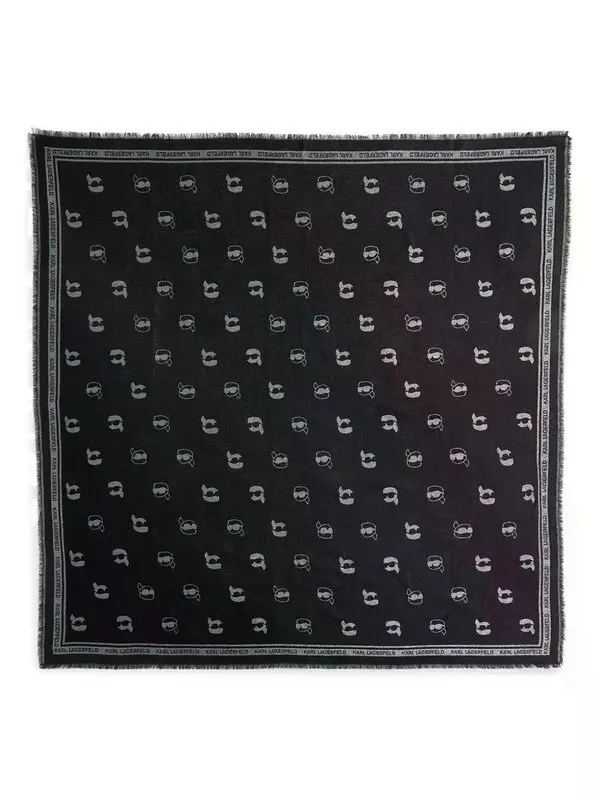 Karl Lagerfeld Ikon Jacquard Scarf - Black