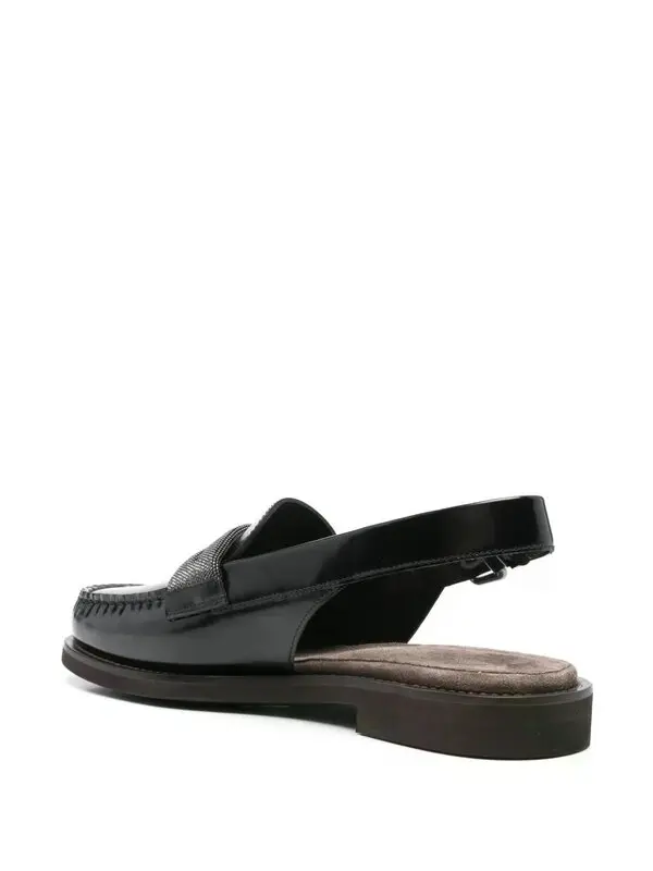 Brunello Cucinelli Leather Slingback Loafers
