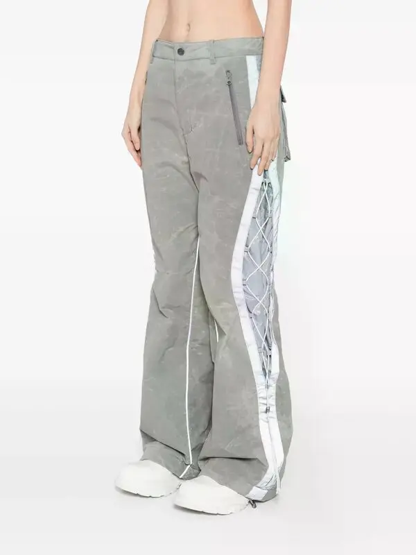 Andersson Bell Crack Lace-Up Wide Leg Pants In Grey - 40