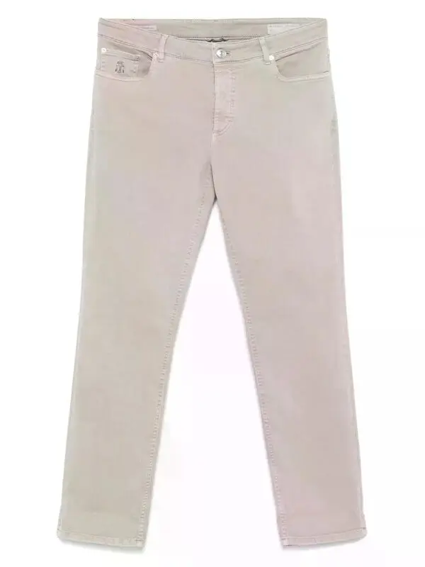 Brunello Cucinelli Logo-embroidered Straight Leg Jeans