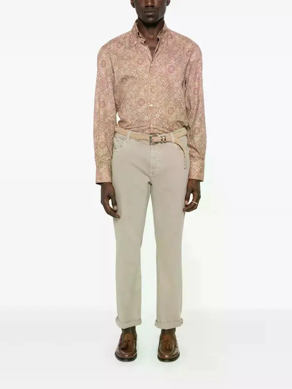 Brunello Cucinelli Logo-embroidered Straight Leg Jeans