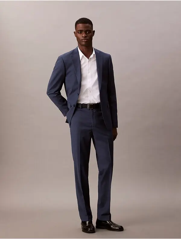 calvin klein blue dress pants Calvin Klein Men's Blue Slim Fit Plaid Performance Suit Pants Size 40Wx30L  NWT