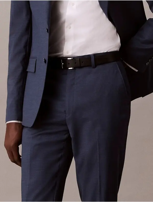 slim fit dress slacks Calvin Klein Men's Slim Fit Wool Stretch Suit Dress Pants Light Grey 30 x 32 main image 1