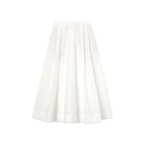 RÓHE Ladder-embroidered Poplin Skirt