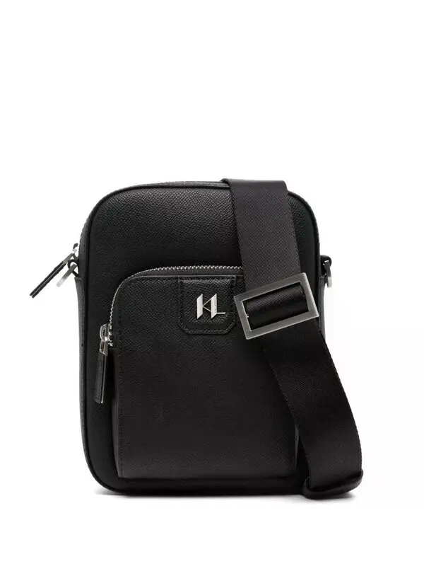Karl Lagerfeld Monogram Leather Messenger Bag