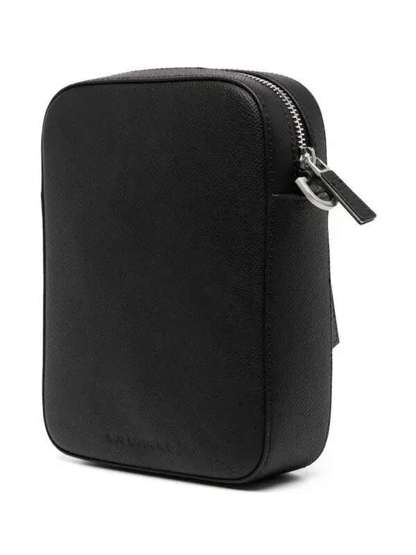 Karl Lagerfeld Monogram Leather Messenger Bag