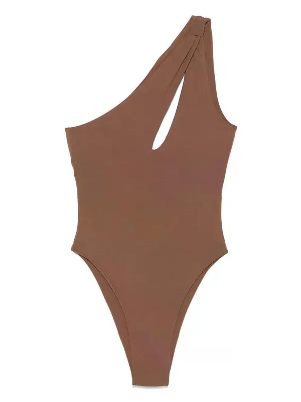 Federica Tosi Cut-out One-shoulder Swimsuit - Brown
