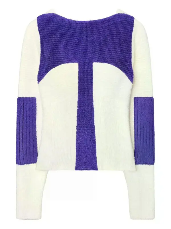 Tory Burch Colour-block Ribbed Sweater - Neutrals