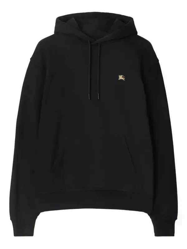 Burberry Equestrian Knight-stitch Hoodie - Black